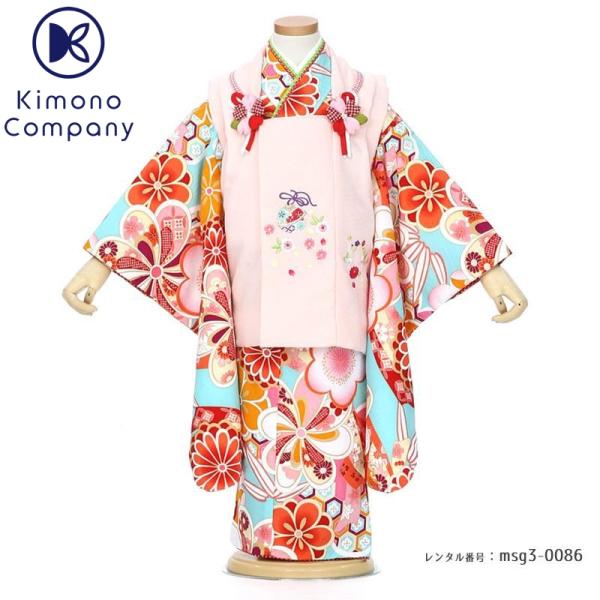 <商品名>　msg3_0086　:　3歳女の子用  SHIKIBU ROMAN（式部浪漫）<素材>　表地：合成繊維(高級ポリエステル)　　裏地：合成繊維<サイズ>　裄40cm・着丈95cm<対応身長...