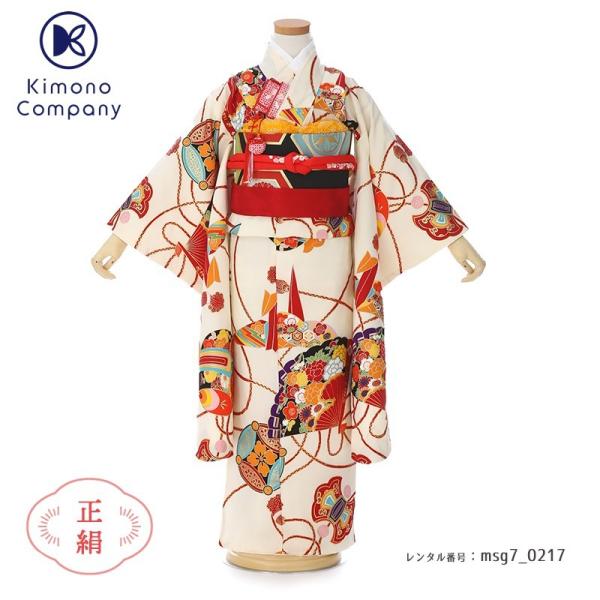 <商品名>　msg7_0217　:　7歳女の子用  紅一点　正絹<素材>　表地：正絹　　裏地：合成繊維<サイズ>　裄52cm・身丈133cm・袖丈74<対応身長>　　110cmから125cm位...