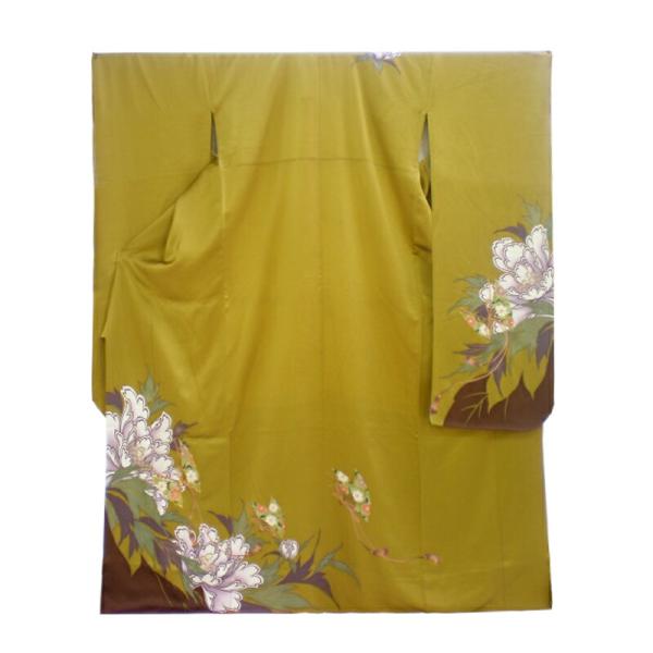 【レンタル】 振袖 18点セット 振袖レンタル フルセット f310-p 【往復送料無料】 振袖 Mサイズ レンタル 振袖 正絹 黄 イエロー 牡丹 蝶 振袖 レディース レンタル着物 結婚式 初詣 謝恩会 お茶会 お見合い 結納式レンタル...