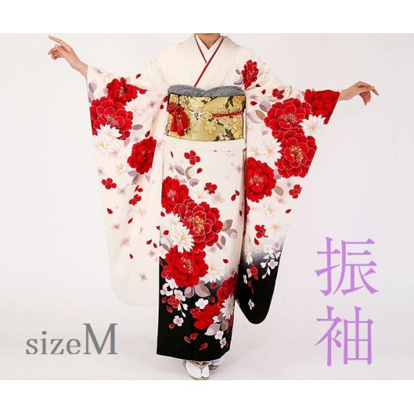 振袖レンタル19点フルセット【Mサイズ/白/黒紅 牡丹】足袋プレゼント 成人式 結婚式 お茶会 結納 振袖 着物レンタル 貸衣装【ご確認】※原則ご希望利用日から10日以上前の予約でご用意しております。ご利用日が直近の場合、お届けが難しい可能...