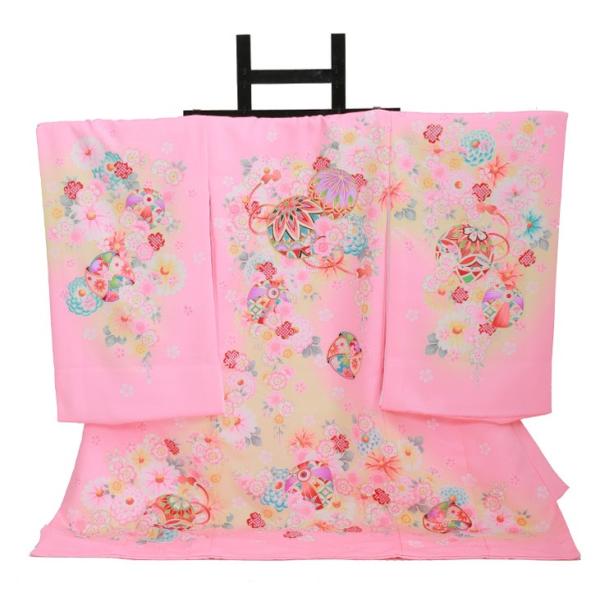 女児産着レンタル【ピンク/鞠と花畑】お宮参り 初着 祝着 フルセット 着物 赤ちゃん 女の子 ベビー 記念撮影【ご確認】※原則ご希望利用日から10日以上前の予約でご用意しております。ご利用日が直近の場合、お届けが難しい可能性がございます。※...