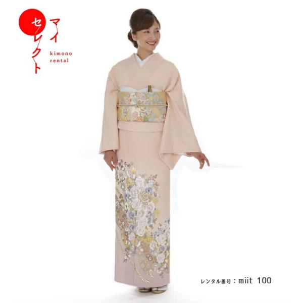 ↓【もっと見る】をクリックして予約状況カレンダーをご確認してください。<商品名>　miit_100　:　色留袖　桂由美　バラの饗宴　ライトピンク<素材>　表地：正絹100％　裏地：比翼仕立合成繊維<サイズ&gt...
