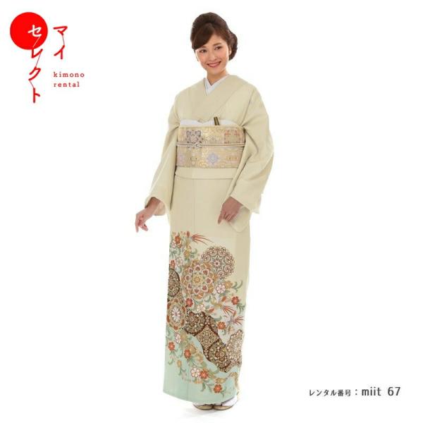 ↓【もっと見る】をクリックして予約状況カレンダーをご確認してください。<商品名>　miit_67　:　色留袖　鳳凰と宝相華　クリームイエロー<素材>　表地：高級合成繊維　裏地：比翼仕立合成繊維<サイズ>　...