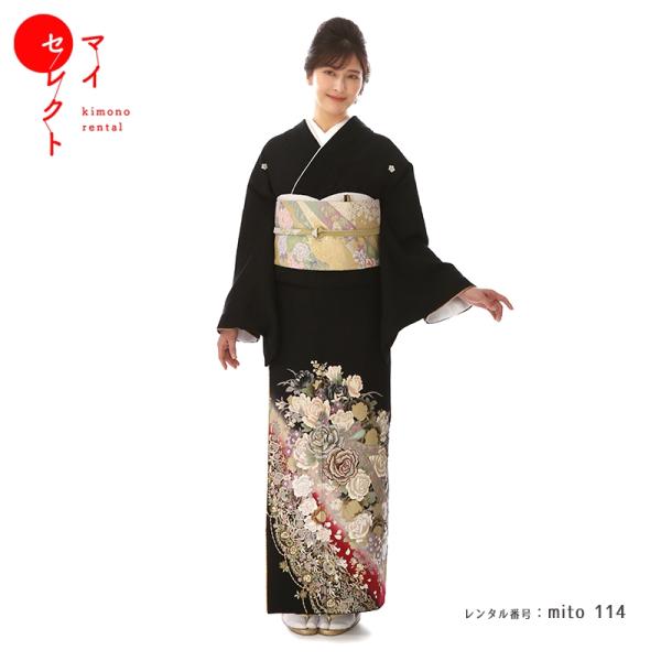 ↓【もっと見る】をクリックして予約状況カレンダーをご確認してください。<商品名>　mito_114　:　桂由美　バラの王室<素材>　表地：正絹100％　裏地：比翼仕立合成繊維<サイズ>　裄68cm・身丈1...