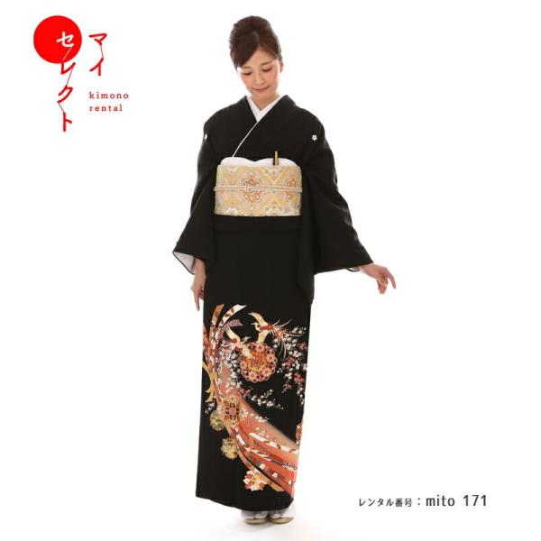 ↓【もっと見る】をクリックして予約状況カレンダーをご確認してください。<商品名>　mito_171　:　N-141　束ね熨斗に鳳凰<素材>　表地：正絹100％　裏地：比翼仕立合成繊維<サイズ>　裄68cm...