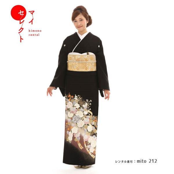 ↓【もっと見る】をクリックして予約状況カレンダーをご確認してください。<商品名>　mito_212　:　桂由美　オレンジ　バラ　のし<素材>　表地：正絹100％　裏地：比翼仕立合成繊維<サイズ>　裄68c...