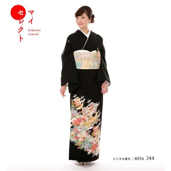 ↓【もっと見る】をクリックして予約状況カレンダーをご確認してください。<商品名>　mito_244　:　K-5805　吉祥色紙絵に飛翔鶴　グリーン<素材>　表地：正絹100％　裏地：比翼仕立合成繊維<サイズ&g...