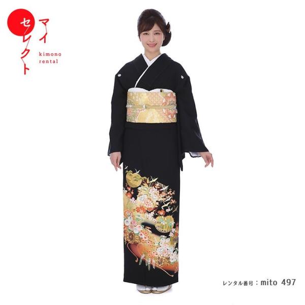 ↓【もっと見る】をクリックして予約状況カレンダーをご確認してください。<商品名>　mito_497　:　光琳色紙に花車<素材>　表地：正絹100％　裏地：比翼仕立合成繊維<サイズ>　裄68cm・身丈172...