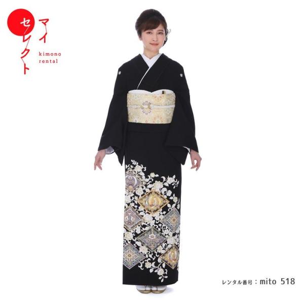 ↓【もっと見る】をクリックして予約状況カレンダーをご確認してください。<商品名>　mito_518　:　吉澤友禅　菱文唐草正倉院文様<素材>　表地：正絹100％　裏地：比翼仕立合成繊維<サイズ>　裄68c...