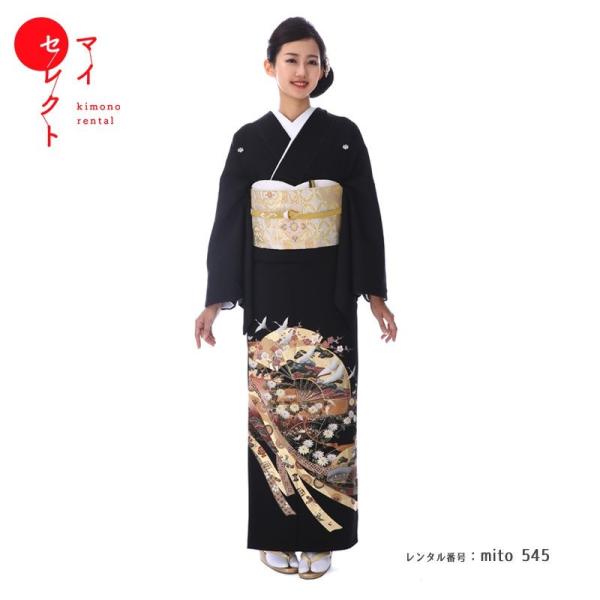 ↓【もっと見る】をクリックして予約状況カレンダーをご確認してください。<商品名>　mito_545　:　熨斗扇面鶴<素材>　表地：正絹100％　裏地：比翼仕立合成繊維<サイズ>　裄68cm・身丈173cm...