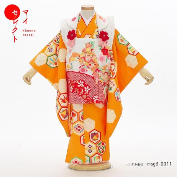 <商品名>　msg3_0011　:　3歳女の子用<素材>　表地：合成繊維(高級ポリエステル)　　裏地：合成繊維<サイズ>　裄40cm：<対応身長>　85cmから100cm位 <商品に含ま...