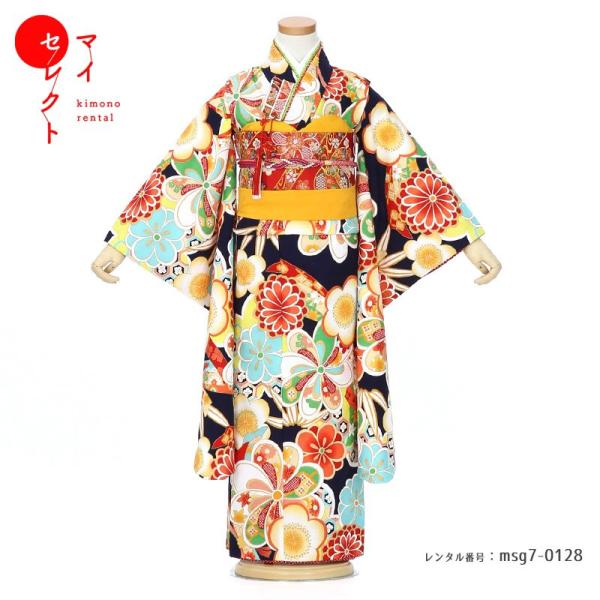 <商品名>　msg7_0128　:　7歳女の子用  SHIKIBU ROMAN（式部浪漫）<素材>　表地：合成繊維(高級ポリエステル)　　裏地：合成繊維<サイズ>　裄52cm・着丈135・袖丈76cm&l...