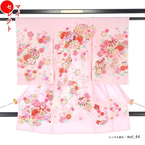 <商品名> 　mul_44　:　産着女の子用<素材>　表地：合成繊維　　裏地：合成繊維<コーディネート>　画像と同じ物でコーディネートさせて頂きます。 <商品に含まれる物>　産着(初着)+長襦...