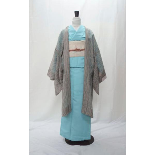 春夏に１枚あると重宝する長羽織ですオーガンジー風ですのでお着物が透けて見え軽い羽織です膝くらいまである長さなのでいつものお着物に変化が付いて、また着た感じはすっきりして素敵なアイテムです＜素材＞ポリエステル＜サイズ＞身丈１００ｃｍ　袖丈４７...