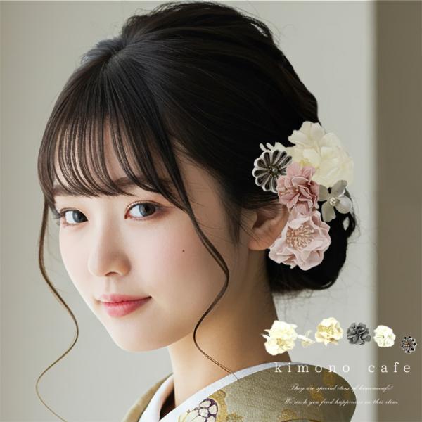 素材ポリエステル、ポリエチレン、鉄サイズ(約)アナベル（プリザーブドフラワー）/直径約5cm前後紫陽花（メタルパーツ）/直径約3cm<br>造花（大）/4.5cm造花（小）直径約3.5cm<br>つまみ細工/直径2....