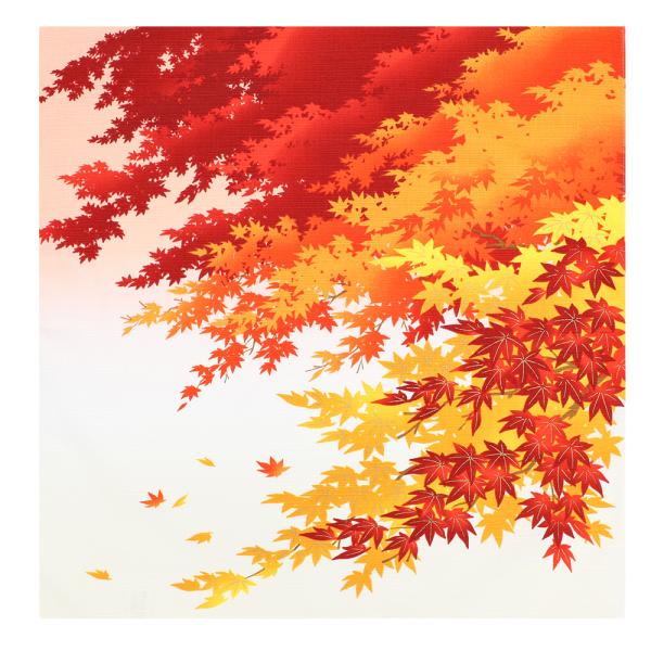 風呂敷 日本製 50cm幅 中巾 秋 紅葉 もみじ モミジ 楓 有職 縮小風呂敷 綿100％ 粋 モダン 北欧 テーブルクロス インテリア スカーフ リメイク タペストリー ワイン包装 ペットキャリー プレゼント 贈り物 ギフト 包装 包む...