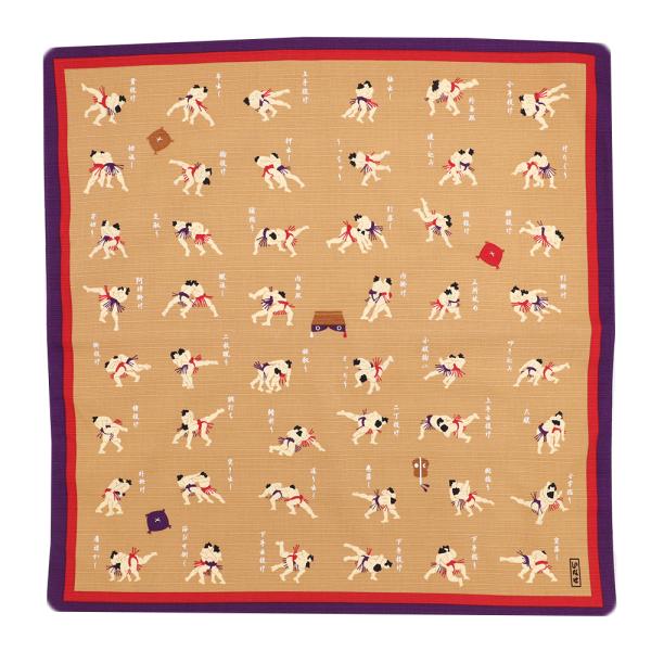 風呂敷 日本製 50cm幅 中巾 相撲 お相撲さん つっぱり 四十八手 座布団 どすこい 有職 縮小風呂敷 綿100％ 粋 モダン 北欧 テーブルクロス インテリア スカーフ リメイク タペストリー ワイン包装 ペットキャリー プレゼント ...