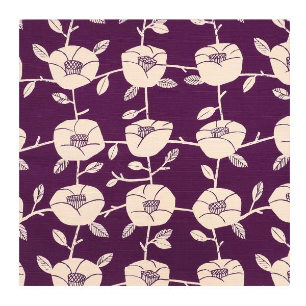 風呂敷 日本製 50cm幅 中巾 リバーシブル 椿 つばき ツバキ 花 紫根色 紫 ブルーグレー 和 京の両面おもてなし 綿100％ 粋 モダン 北欧 テーブルクロス インテリア スカーフ リメイク タペストリー ワイン包装 ペットキャリー...