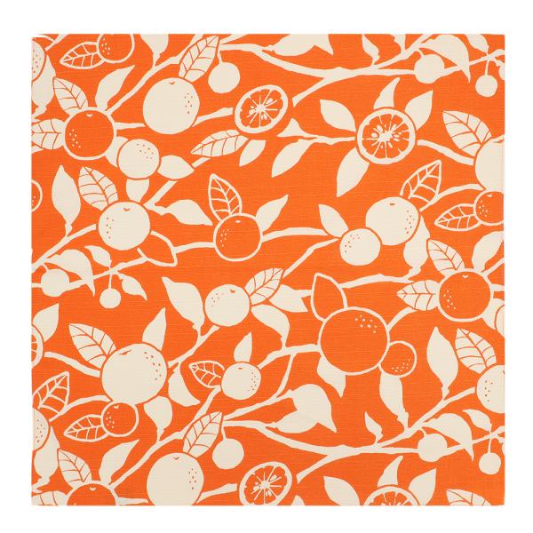 風呂敷 日本製 50cm幅 中巾 リバーシブル オレンジ みかん ミカン 蜜柑 オレンジ 橙 黄色 和 京の両面おもてなし 綿100％ 粋 モダン 北欧 テーブルクロス インテリア スカーフ リメイク タペストリー ワイン包装 ペットキャリ...