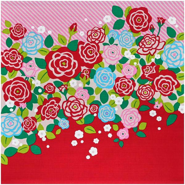 風呂敷 日本製 50cm幅 中巾 綿100％ ディア・レディー ローズ 薔薇 花 赤 ピンク プレゼント 母の日 誕生日 リメイク 布 生地 お洒落 個性的 No.26-0164■サイズ   約 50cm × 約 50cm ▽商品詳細■素材...