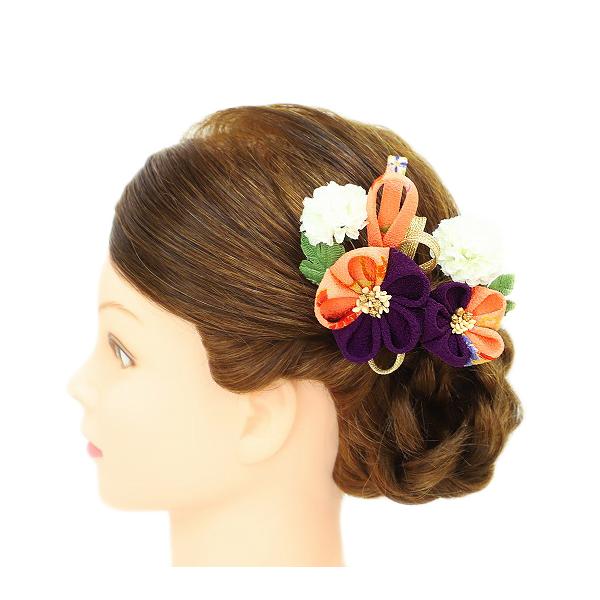 髪飾り 成人式 振袖 前撮り 袴 2点セット 花 紫 ピンク サーモンピンク ちりめん つまみ細工 組紐 和柄 かんざし 簪 和装 大人 大人可愛い 可愛い 粋 日本製 小さい おしゃれ 和 卒業式 結婚式 入園式 卒園式 謝恩会 七五三 ...