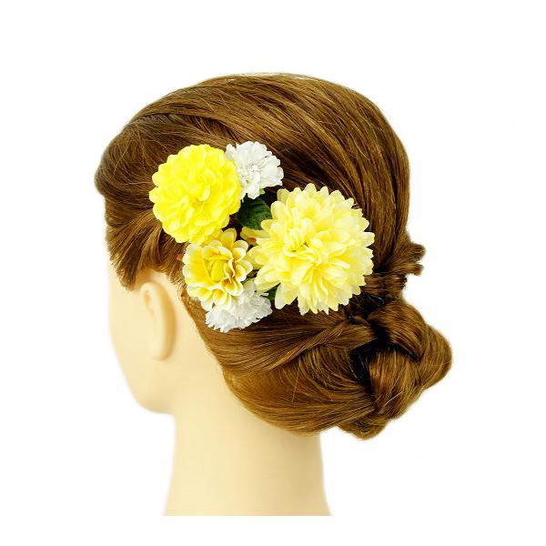 髪飾り 成人式 振袖 袴 豪華3点セット 花 黄色 白 ラインストーン ヘアアクセ かんざし 簪 ヘッドドレス 卒業式 結婚式 入園式 卒園式 謝恩会 七五三 浴衣 パーティー No.9-3552■詳細　　３点セット■カラー　　鮮やかな黄色...