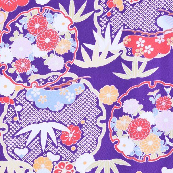 【Prices down】袷着物 単品「紫 雪輪に松竹梅と菊」フリーサイズ 着物 小紋 洗える着物 お仕立て上がり 普段着きもの カジュアル着物 レディース ポリエステル 【メール便不可】ss2512kck25 Prices down）袷着物 単品「紫 雪輪に松竹梅と菊」フリーサイズ 着物