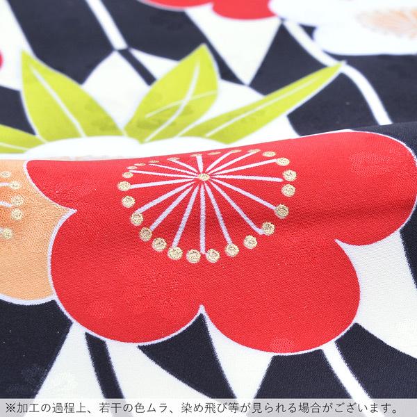 袷着物 単品「黒矢羽根 梅・笹」フリーサイズ 着物 小紋 洗える着物 お仕立て上がり 普段着きもの カジュアル着物 レディース ポリエステル 【メール便不可】ss2512kck25 袷着物 単品「黒矢羽根 梅・笹」フリーサイズ 着物 小紋 洗える着物 お