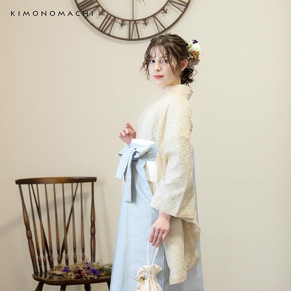 KIMONOMACHI レース 二尺袖着物 単品 「ブラック×ブラック・ブラック