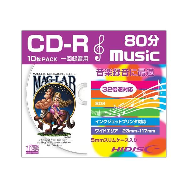 HIDISC　HDCR80GMP10SC　音楽用CD-R　スリムケース入り10枚パック 56
