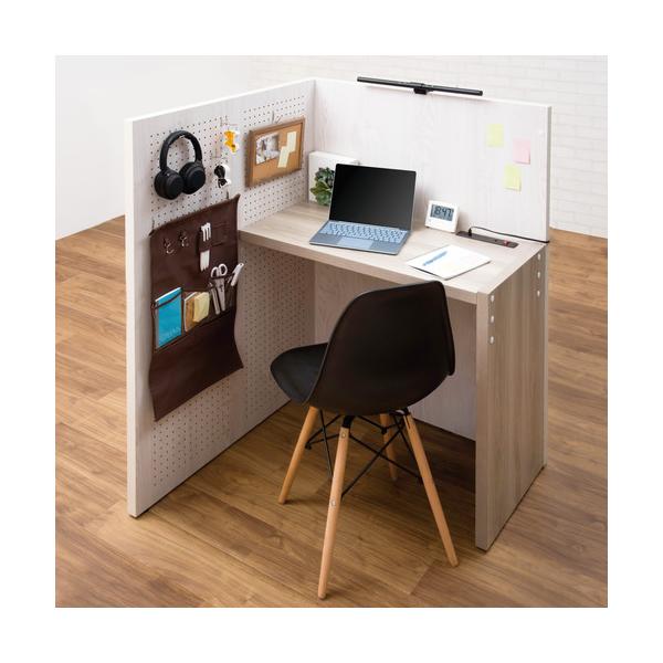 パーテーションデスク　room.s　深井無線工業　ホワイトアッシュ／グレーアッシュ 448