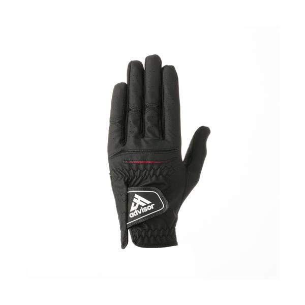 アドバイザー ADGL2018 ゴルフグローブ 左手用 ブラック サイズ S(22〜23cm)     802