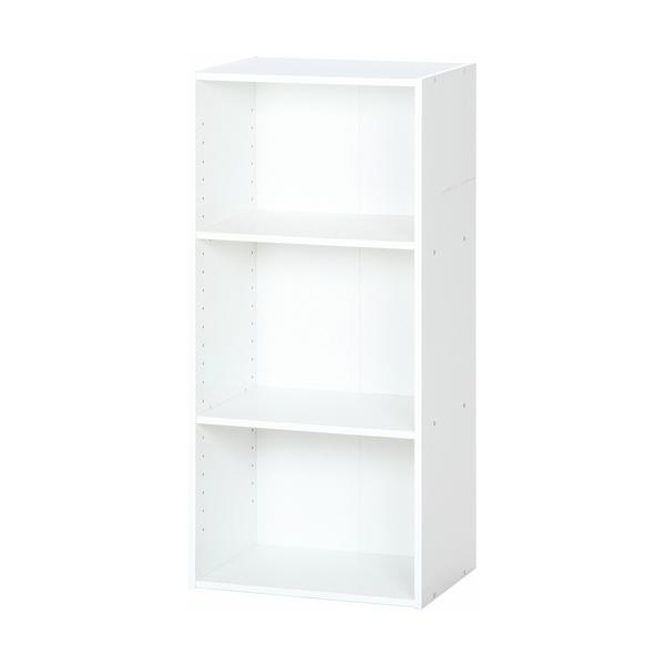 カラーボックス　可動棚３段　ホワイト 448