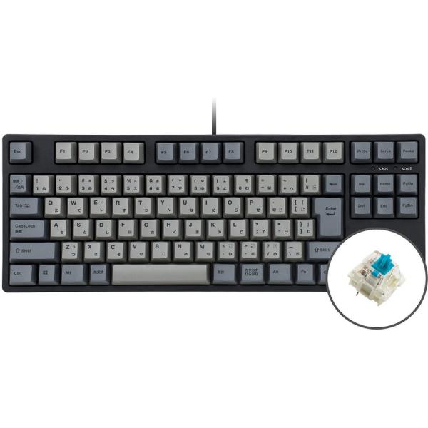 プリンストン iKBC製 JIS 91キー メカニカルキーボード(GATERON／青軸クリッキー) IK-CD87-G／BL-BK 131