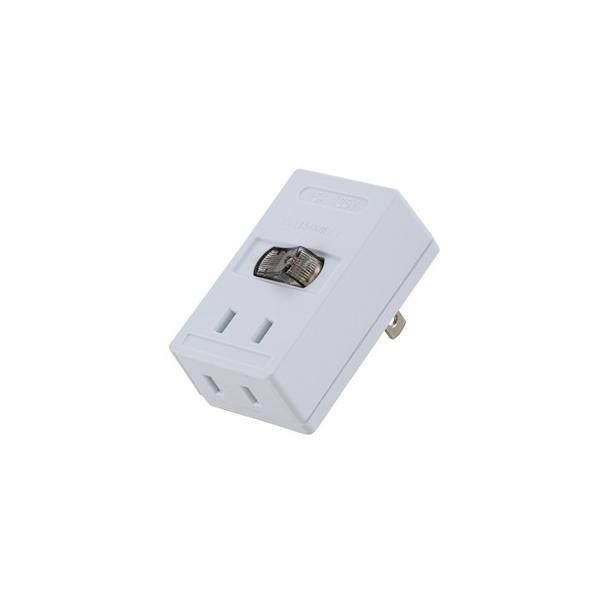 オーム電機 HS-TMP2A2-W LEDスイッチ付タップ 2個口 ホワイト 72