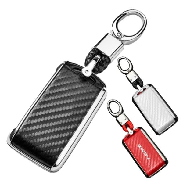 【ご確認】２枚目の適合キー画像と実物キーをご確認下さい。車種名が同じでも、年式等で形状が異なる場合が御座います。【内容/材質】キーケース：亜鉛合金(フレーム)+レザーキーホルダー：亜鉛合金+編み込みレザードライバー・カーボン調レザーのおしゃ...