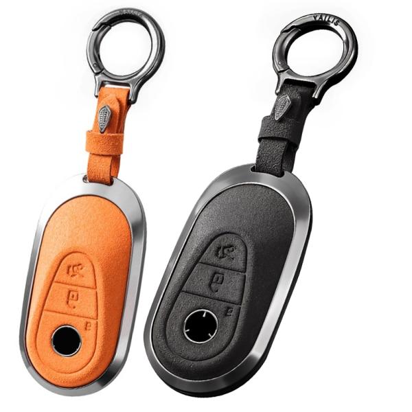 ご覧いただきありがとうございます。【ご確認】２枚目の適合キー画像と、実物キーをご確認下さい。車種名が同じでも、年式等で形状が異なる場合が御座います。【内容/材質】キーケース：アルミ+レザー(裏表両面/スエード調の合皮)キーホルダー：アルミ+...