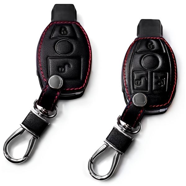 【ご確認】２枚目の適合キー画像と、実物キーをご確認下さい。車種名が同じでも、年式等で形状が異なる場合が御座います。【内容/材質】キーケース：本革（黒革+赤ステッチ）キーホルダー：亜鉛合金+本革ベルト赤いステッチが魅力的な黒革キーカバーです。...