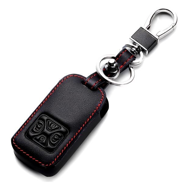 ご覧いただきありがとうございます。【ご確認】２枚目の適合キー画像と、実物キーをご確認下さい。車種名が同じでも、年式等で形状が異なる場合が御座います。【内容/材質】キーケース：本革（黒革+赤ステッチ）キーホルダー：亜鉛合金+本革ベルト赤いステ...