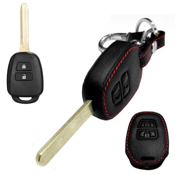 ご覧いただきありがとうございます。【ご確認】２枚目の適合キー画像と、実物キーをご確認下さい。車種名が同じでも、年式等で形状が異なる場合が御座います。【内容/材質】キーケース：本革（黒革+赤ステッチ）キーホルダー：亜鉛合金+本革ベルト赤いステ...