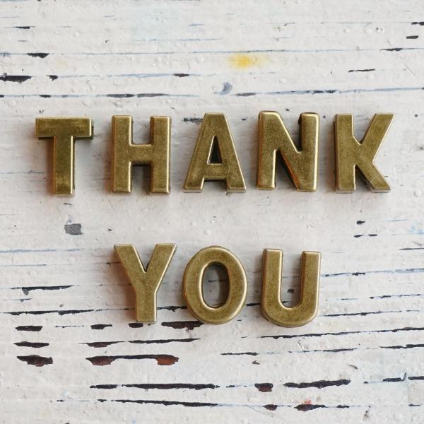 アルファベットパーツ「T」「H」「A」「N」「K」「Y」「O」「U」×各１点のセットです。