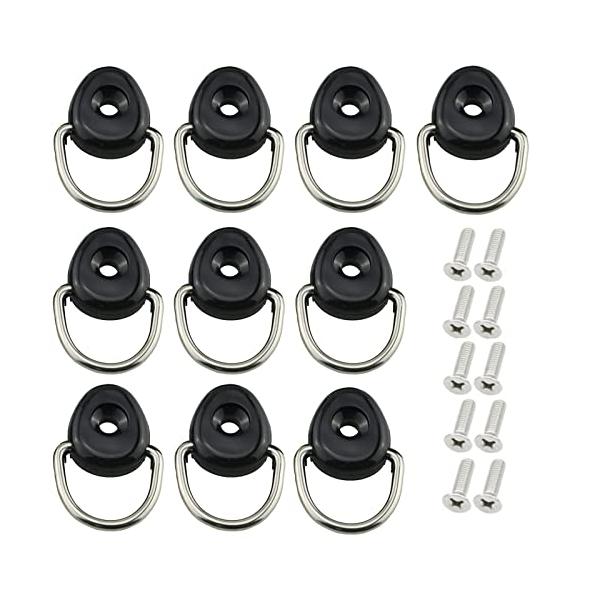 セット内容ユーティリティフック*10個、M6ネジ*10個。優れた耐久性ステンレス製+ABS樹脂を採用しているため、耐久性に優れ、表面が滑らかで車体を傷つけません。取り付けが簡単荷室フックセットは様々な車種によってはネジが付きですので、プラス...