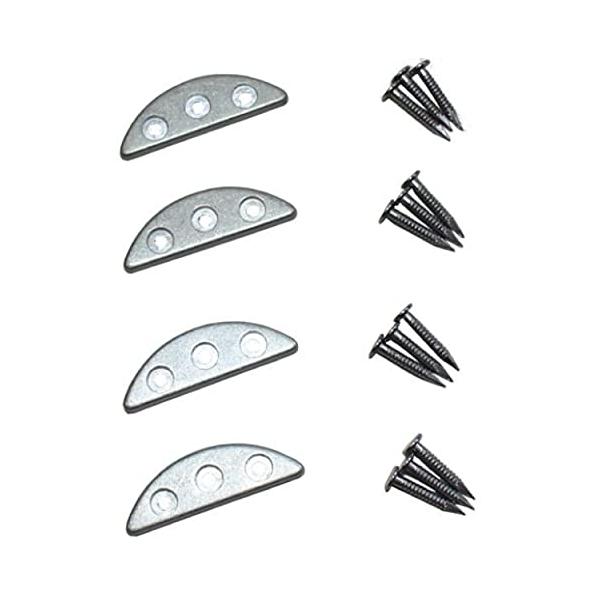 サイズ：40 ×12mm厚み：3mm 、 製造：日本製、 セット内容：プロテクター：4個・クギ：12本、 今も昔も人気の靴修理材！かかとの修理・補強ができます。 ダイキャスト製のかかと補強修理用品です。靴・革靴・ビジネスシューズのソール摩耗...