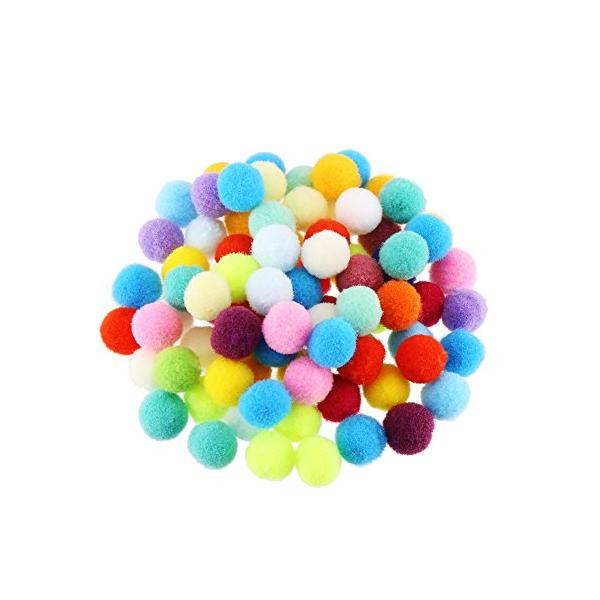 ◆サイズ：1CM◆入り数：80個入り，色はブランドになっています。◆小物制作に大活躍！衣類、帽子、タオル、バッグ、アパレル、おもちゃ、家庭用品や、ギフトなどその他の飾り物、女性と児童DIYの最好物です◆フェルトボールみたいなまんまるのクラフ...