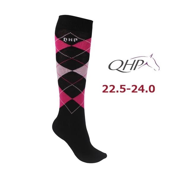 QHP socksクラシックアーガイルライディングソックス◇ブランド   QHP◇カラー    ブラックピンク◇サイズ    大体22.5-24.0に対応のサイズ◇素材     85% コットン, 13% ナイロン, 2% ライクラ馬馬柄馬...