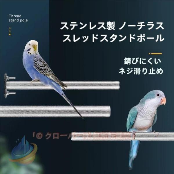 サイズ：直径約1.9×20cm　素材：ステンレスストレートタイプの爪とぎパーチは表面にヤスリがコーティングされているので、インコなどのペットの爪とぎに便利です。ケージや小鳥に合わせて設置もラクに行えます。簡単に洗って繰り返し使えるので衛生的...