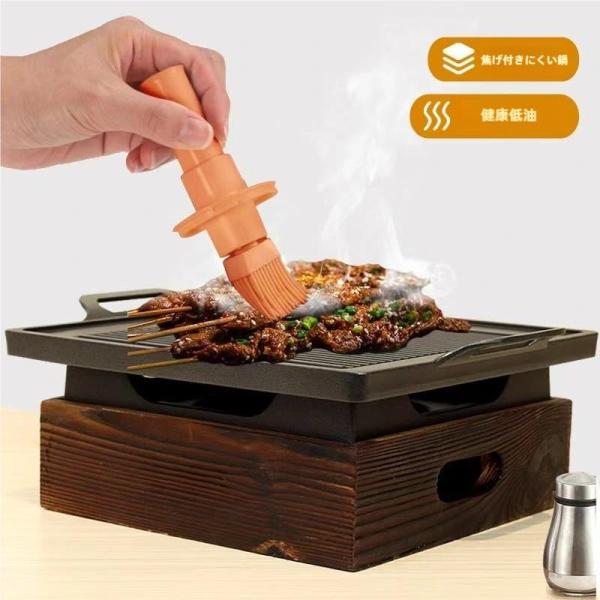 正方形の焼肉トライー：18*18*1.5 cm/23*23*9.7 cm適用範囲：家庭用/商業用製品素材：アルミ合金商品色：ウッドカラー○使用上の注意事項○ ※改造/本来の目的以外/強い衝撃などはお控え下さい。※仕様は改善の為に予告なく変更...