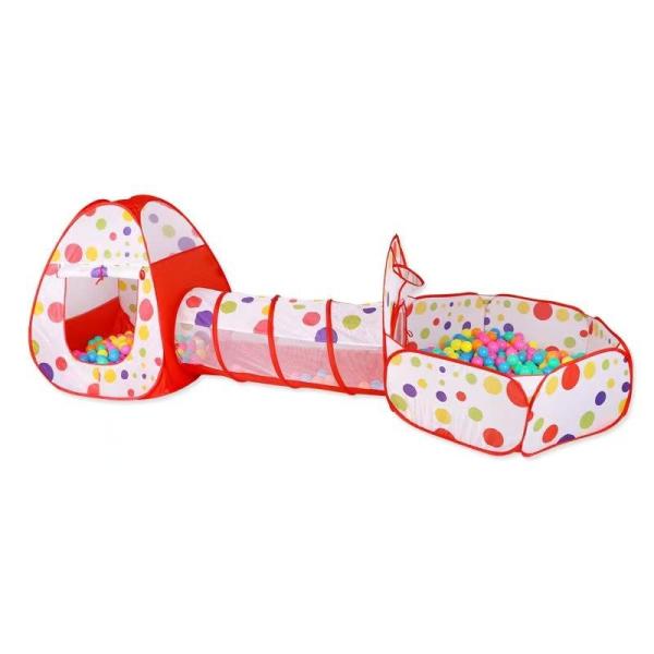 3in1 キッズテント プレイテント ボールプール 子供用 トンネル 収納バッグ付き 子供の秘密基地折りたたみテントハウス 室内 室外 アウトドア おもちゃ ポップアップテント ボールハウス バスケットゴール折り畳み式 男の子 女の子 3点...