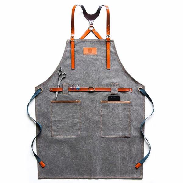 With deep pockets; The space is large enough to hold spice pots, eggs, pliers, spatulas, spoons, etc. It is durable and ...