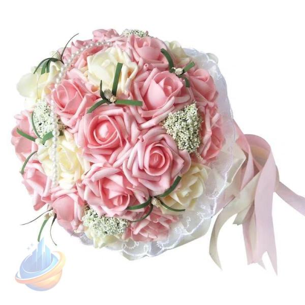 ブライダル 結婚式 ２次会 贈答品 造花 ウエディングブーケ商品説明ウエディングブーケ 高級造花ブーケ　ドレスブーケ　ラウンドブーケ　ウエディングブーケ　ブートニア ヘッドドレス 結婚式 ウェディングブーケ シルクフラワー アートフラワー ...